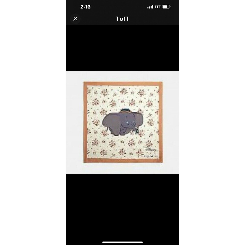 Coach X Disney Dumbo Rose Bouquet Print Silk Bandana … - Gem
